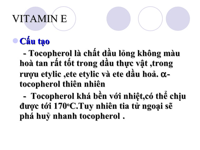 Vitamin tan trong dầu | PPT