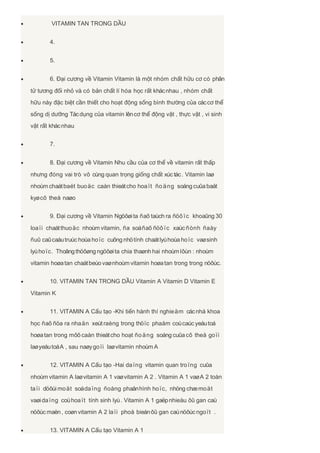 Vitamin tan trong dầu | PDF