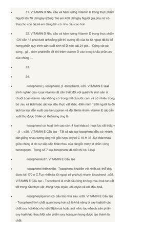 Vitamin tan trong dầu | PDF