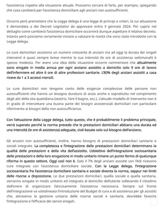 ANZIANI NON AUTOSUFFICIENTI, COME CAMBIA L'ASSISTENZA DOMICILIARE? | PDF