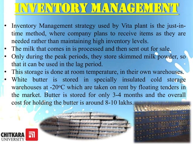 SIGNIFICANCE OF INVENTORY MANAGEMENT IN VITA MILK PLANT, AMBALA CITY ...