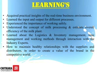 SIGNIFICANCE OF INVENTORY MANAGEMENT IN VITA MILK PLANT, AMBALA CITY ...