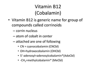 Vit b12 | PPTX | Blood Disorders | Diseases and Conditions