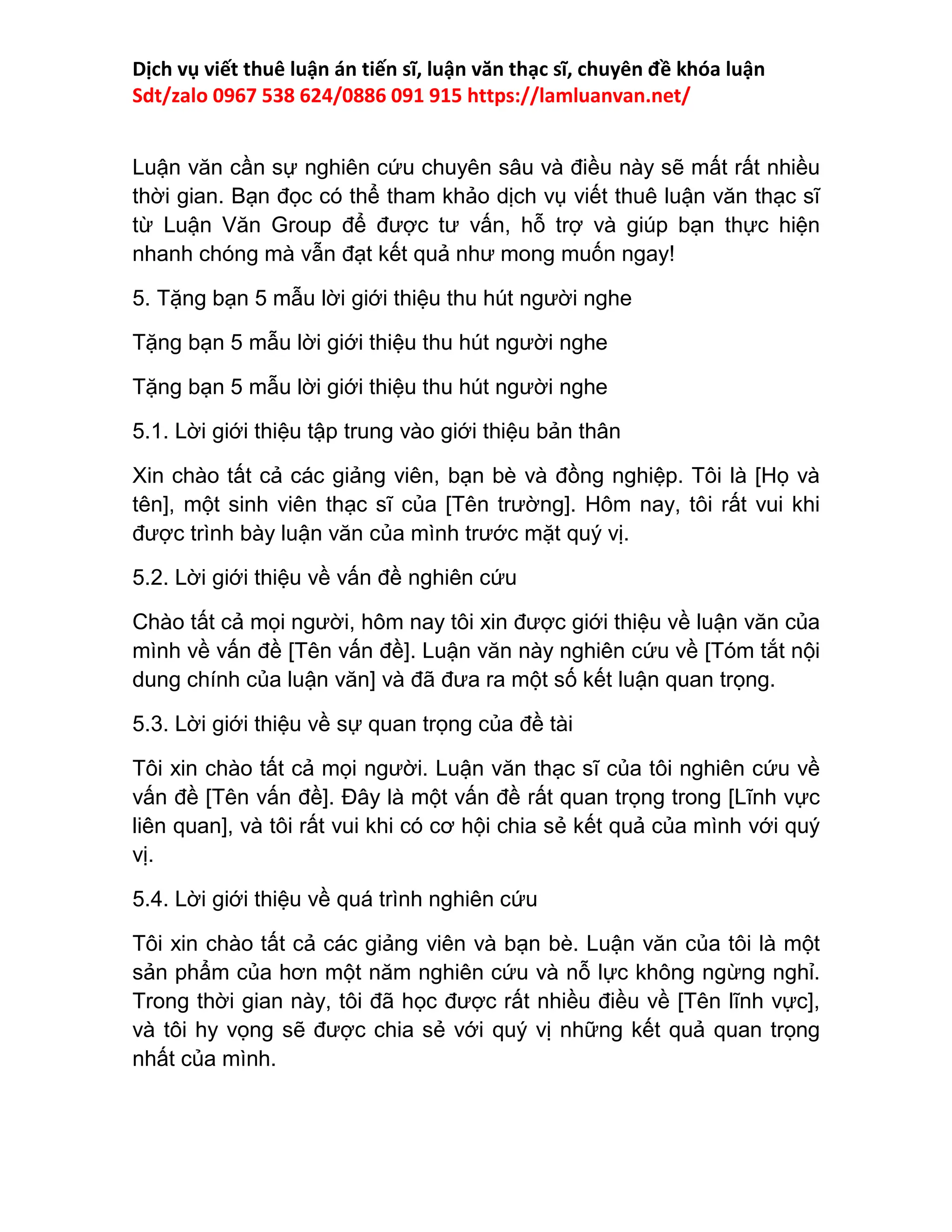 Mẫu bài thuyết trình bảo vệ luận văn thạc sĩ | DOCX