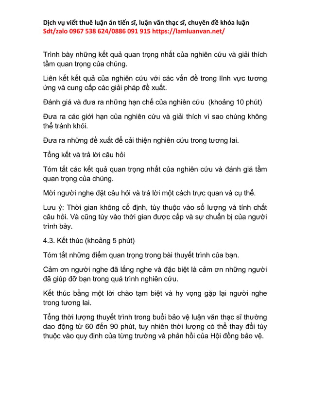 Mẫu bài thuyết trình bảo vệ luận văn thạc sĩ | DOCX