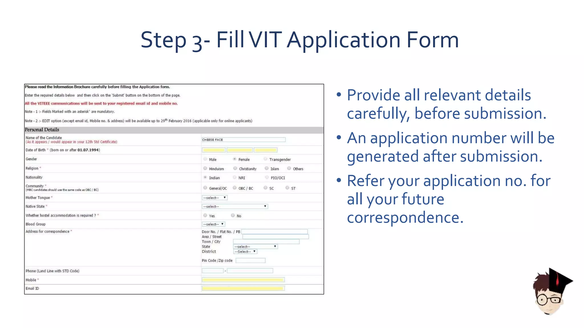 VIT Application Form | PPTX