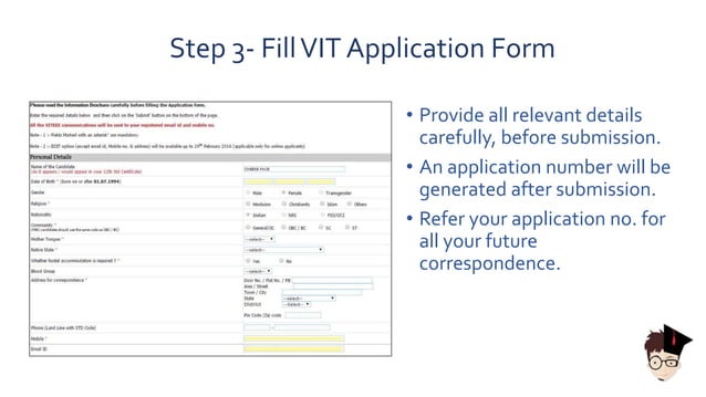 VIT Application Form | PPT