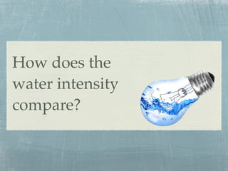 Water Use Analysis & Water Intensity Comparison | PDF