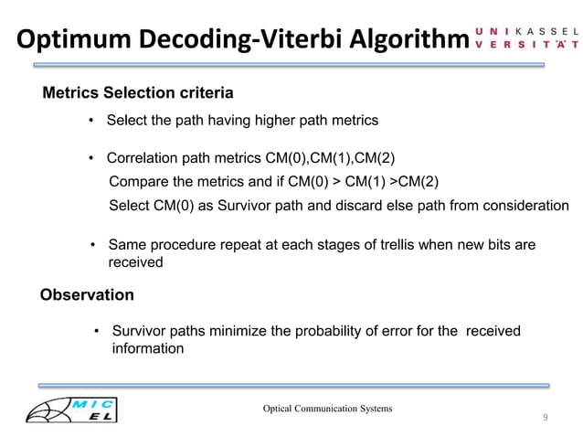 Viterbi decoder in optical comm system | PPT