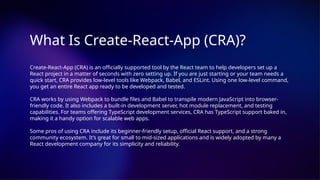 Vite vs Create-React-App: A Complete Comparison for Modern Front-End Development | PPTX