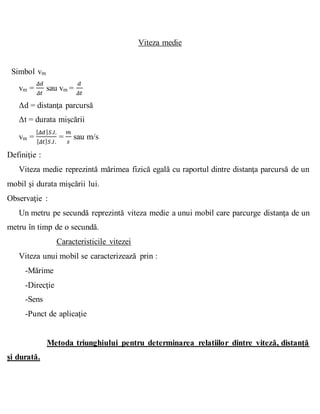 Viteza medie | PDF