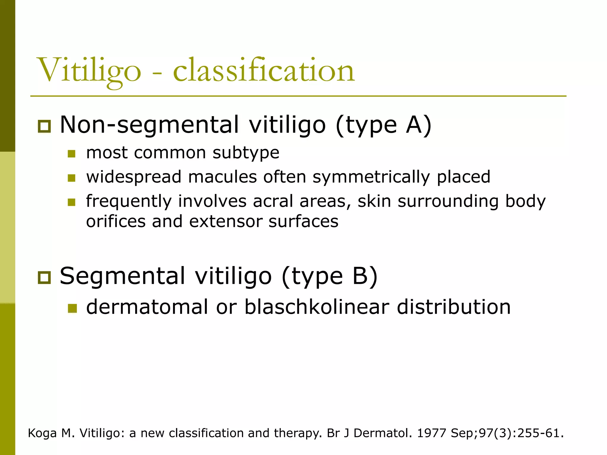 Vitiligo - clinical classification by Dr. George Tiplica | PDF