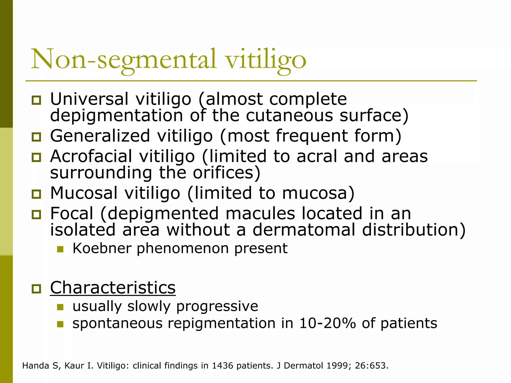Vitiligo - clinical classification by Dr. George Tiplica | PDF