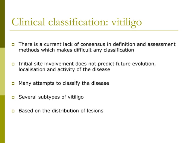 Vitiligo - clinical classification by Dr. George Tiplica | PDF