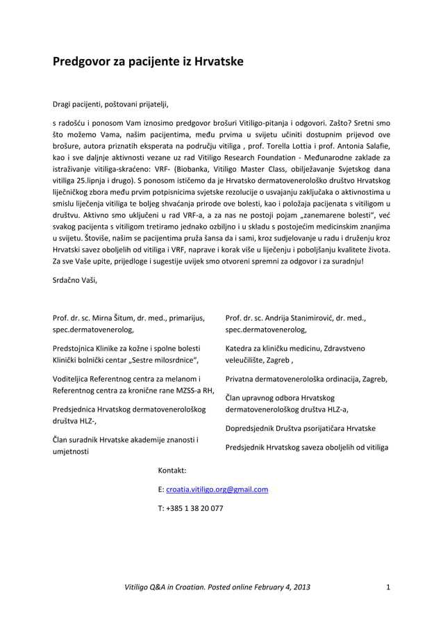 Vitiligo q&a croatian | PDF