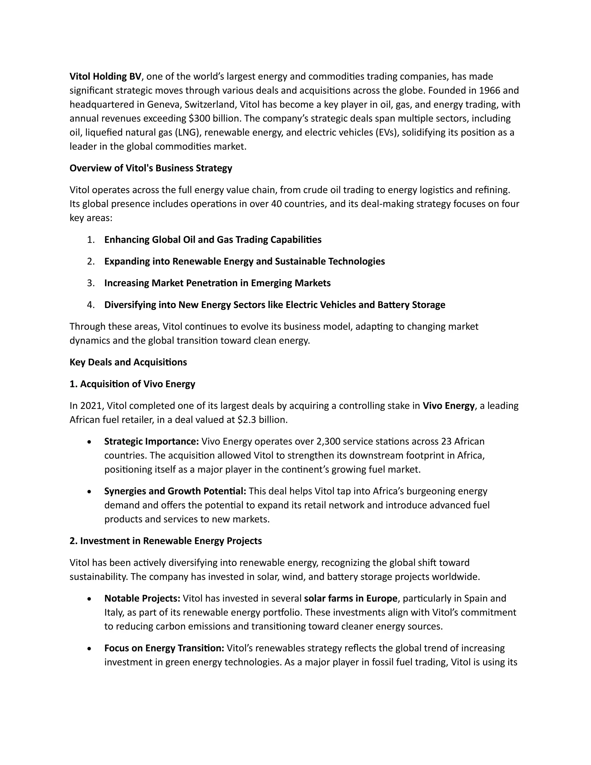 Vitol’s Most Influential Deals: A Guide to Its Global Reach | PDF