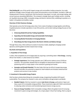 Vitol’s Most Influential Deals: A Guide to Its Global Reach | PDF