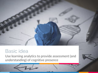 Assessing cognitive presence using automated learning analytics methods ...