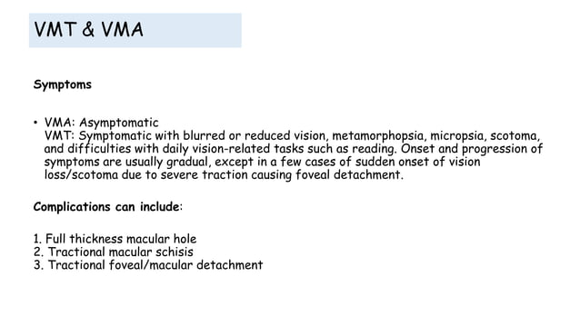Vitreoretinal interface disorders | PPTX