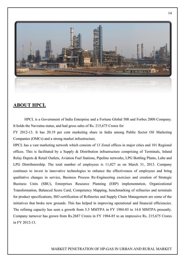 HPCL "Market penetration of HP-Gas" | PDF