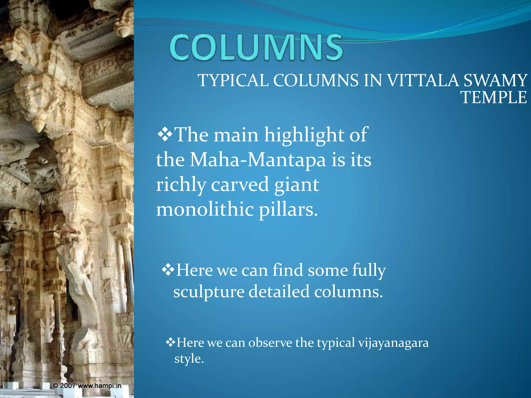 Vittala swami temple vijayanagara architecture (dravidian style). | PPTX