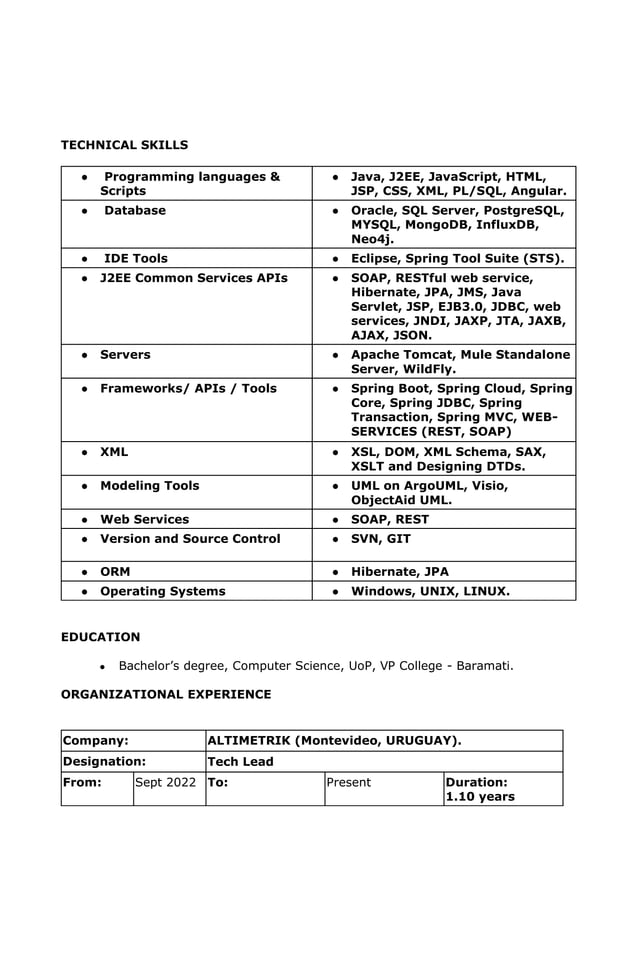 Vitthal Shirke Java Microservices Resume.pdf | Web Development | Internet