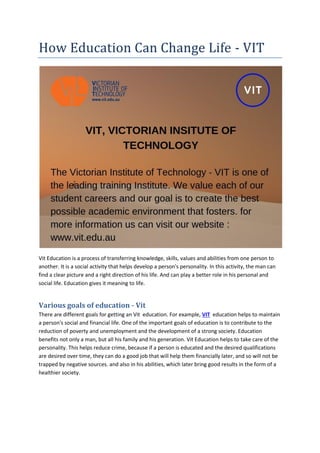 Vit, victorian instiute of technology | PDF