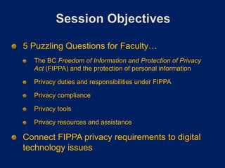 Protection of Privacy in Internet-based Teaching & Learning Activities ...
