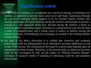 "MFS appraoach of Synectics Model | PPT