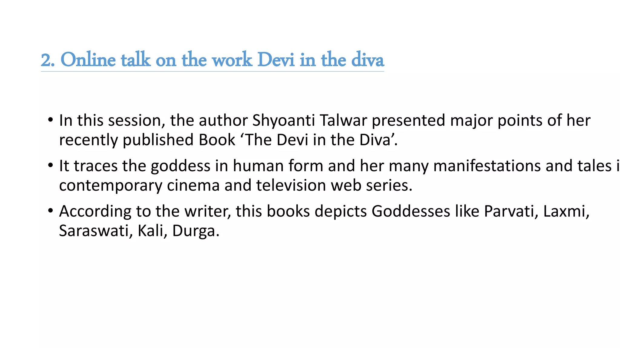 Ph.D viva on the speaking skills and The Devi in the Diva | PPT