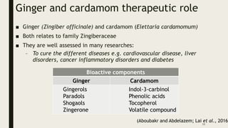 Ginger and cardamom therapeutic in liver disorders | PPTX