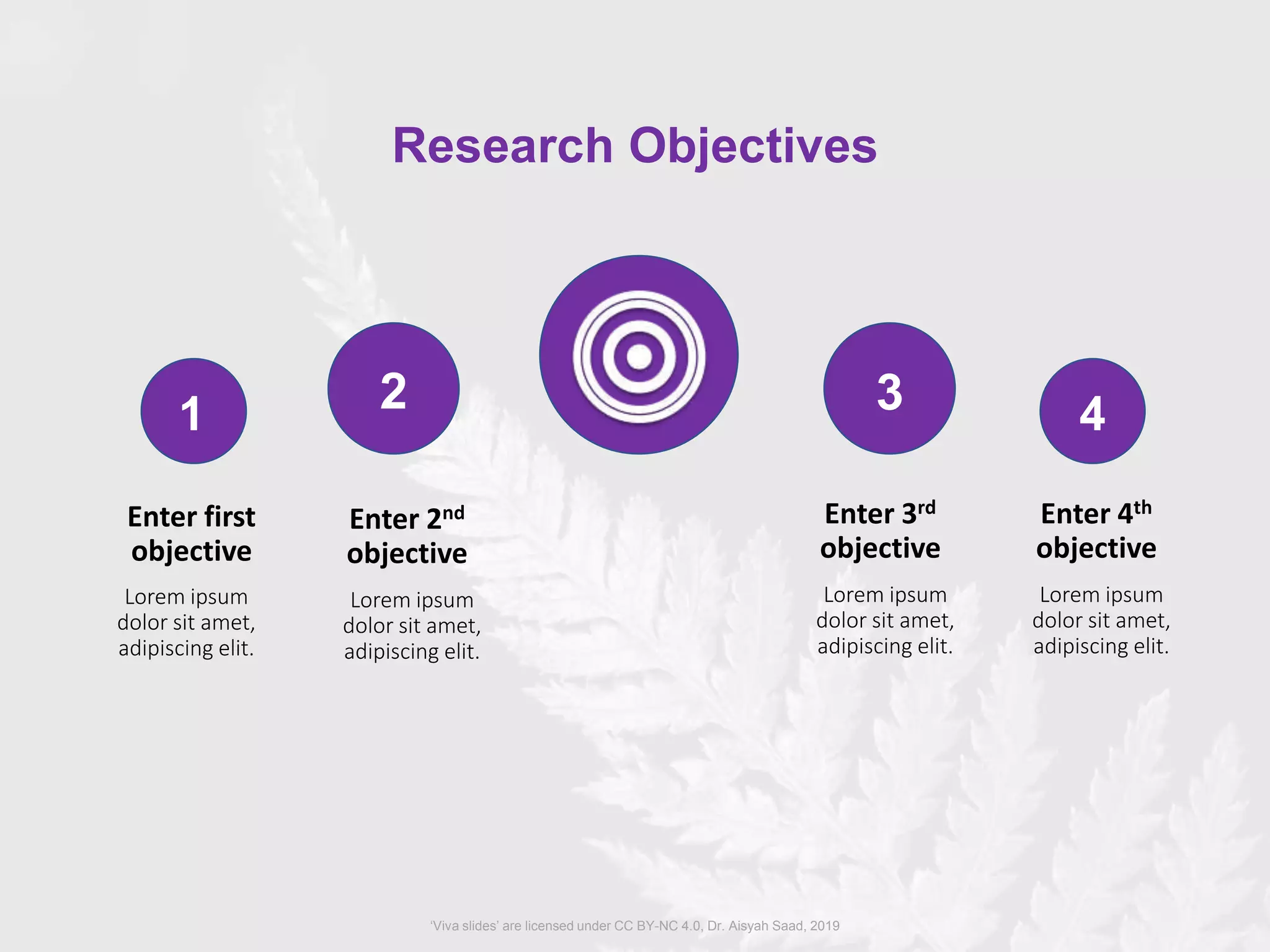 Free VIVA Presentation Templates | 4Research Objectives | PPTX
