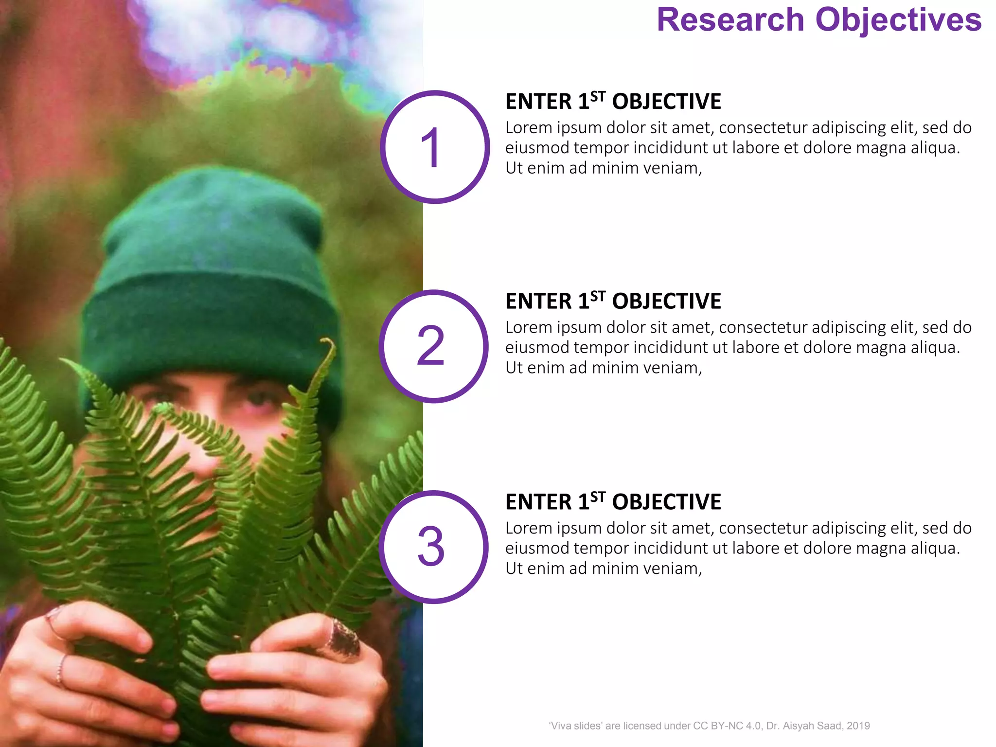 Free VIVA Presentation Templates | 4Research Objectives | PPTX