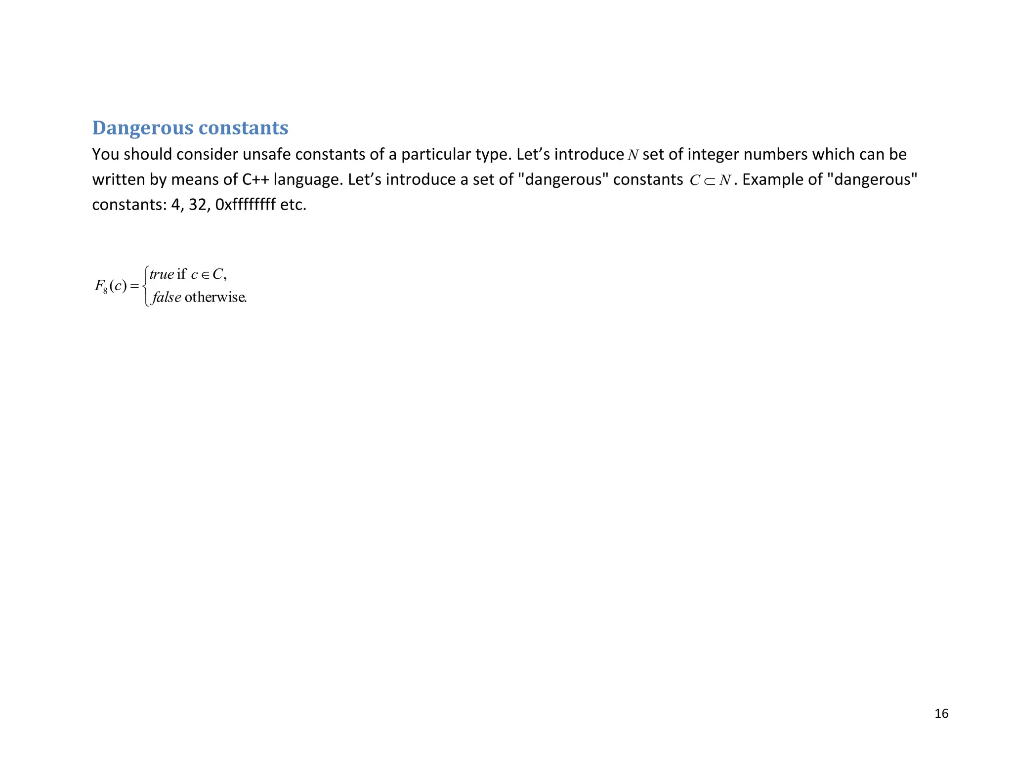 The static code analysis rules for diagnosing potentially unsafe constructions from the ...