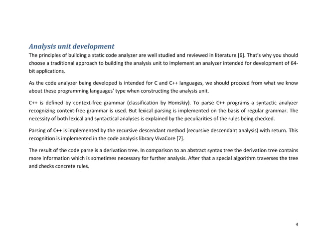 The static code analysis rules for diagnosing potentially unsafe constructions from the ...