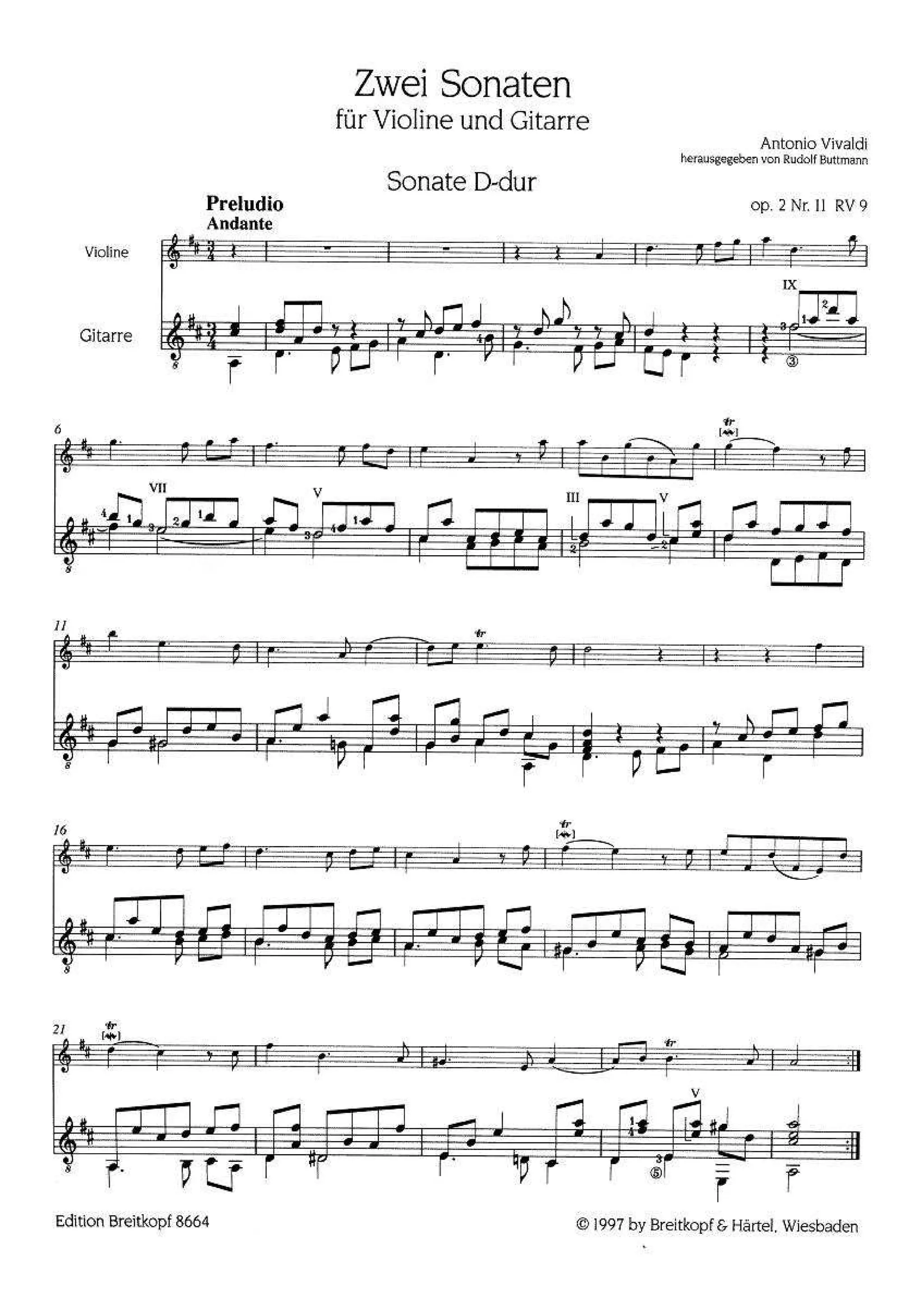 Vivaldi -two_sonatas_[duo]_violin_guitar | PDF