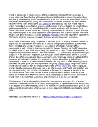 Vivaldi Biography | DOC