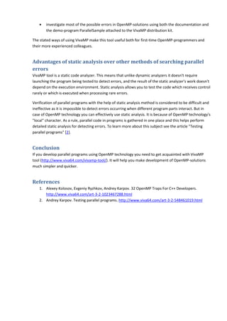 VivaMP - a tool for OpenMP | PDF