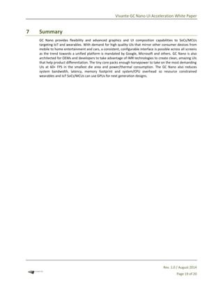 Vivante GC Nano User Interface (UI) White Paper | PDF