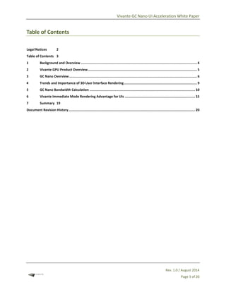 Vivante GC Nano User Interface (UI) White Paper | PDF
