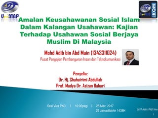 Viva PhD Mohd Adib Abd Muin 2017- 28 mac 2017 | PPT