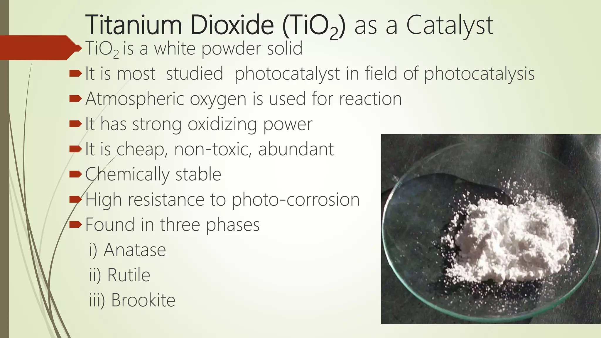 Photocatalytic Performance of TiO2 as a Catalyst | PPTX | Chemistry ...