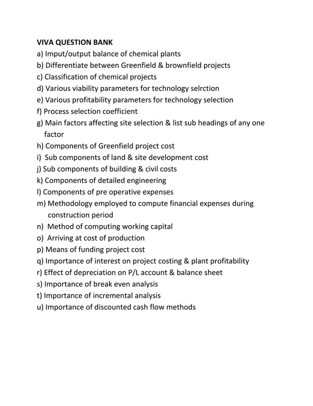 Viva question bank | DOCX | Business Accounting & Finance | Business