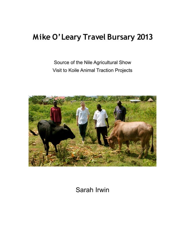 Mike O'Leary Travel Bursary Report (2014) - Animal Traction Report ...