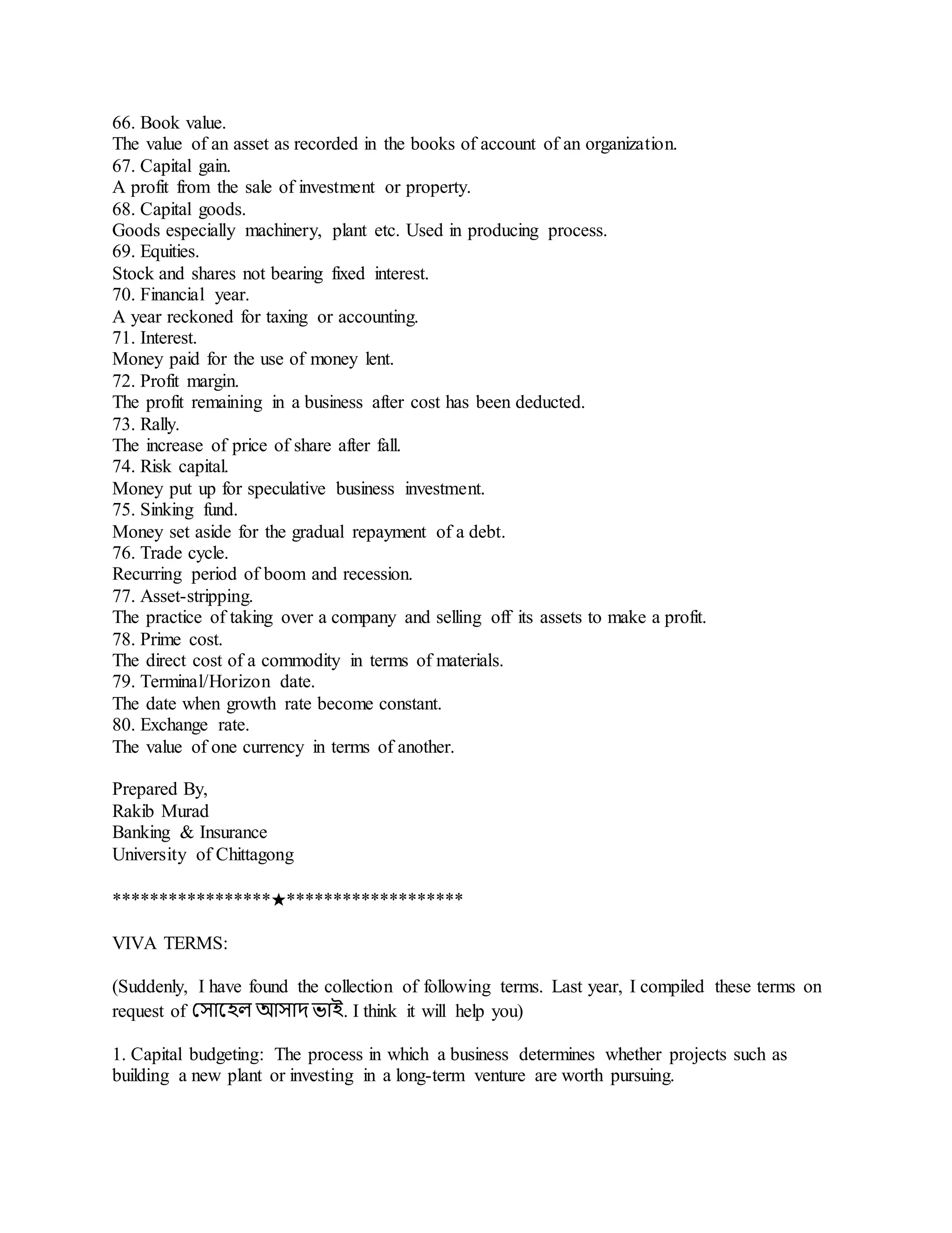 Viva short questions mba | DOCX