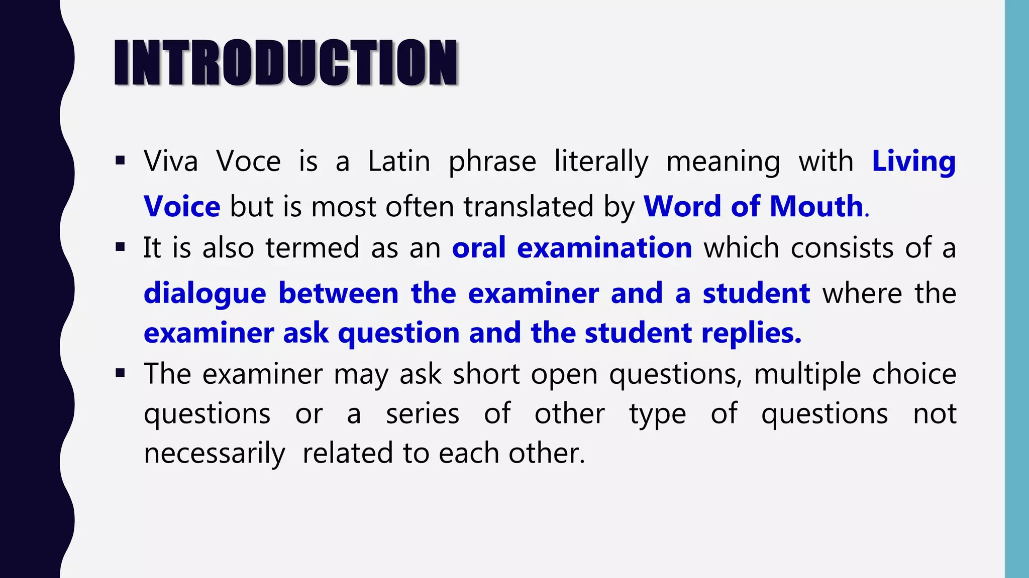 Viva voce | PPTX