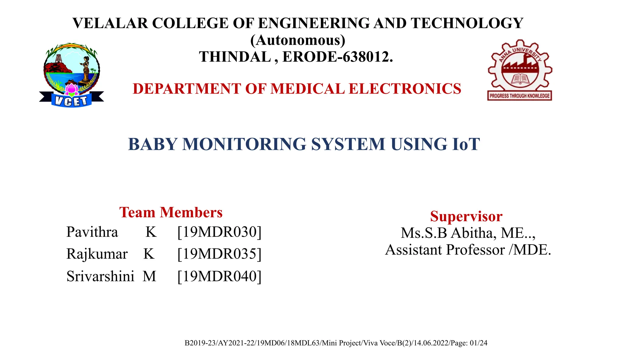 BABY MONITORING SYSTEM USING INTERNET OF THINGS | PPTX