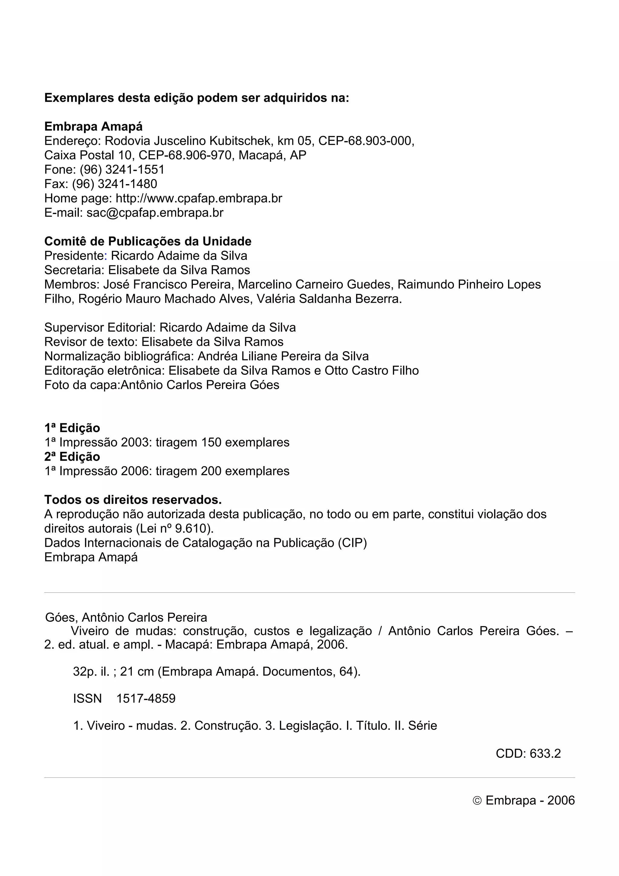 Viveiro de mudas embrapa | PDF