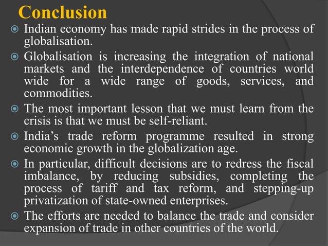 impact of globalisation on indian economy | PPT