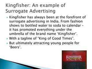Is it ethical to include surrogate advertising | PPTX